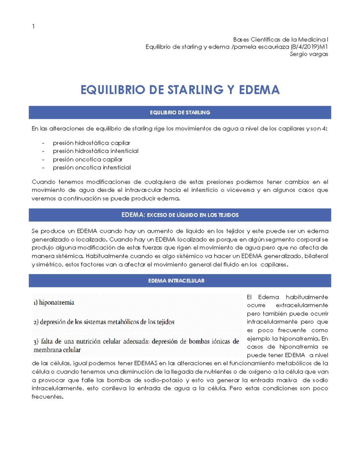 Equlibrio de starling y Edema - EDEMA: EXCESO DE LÍQUIDO EN LOS TEJIDOS ...