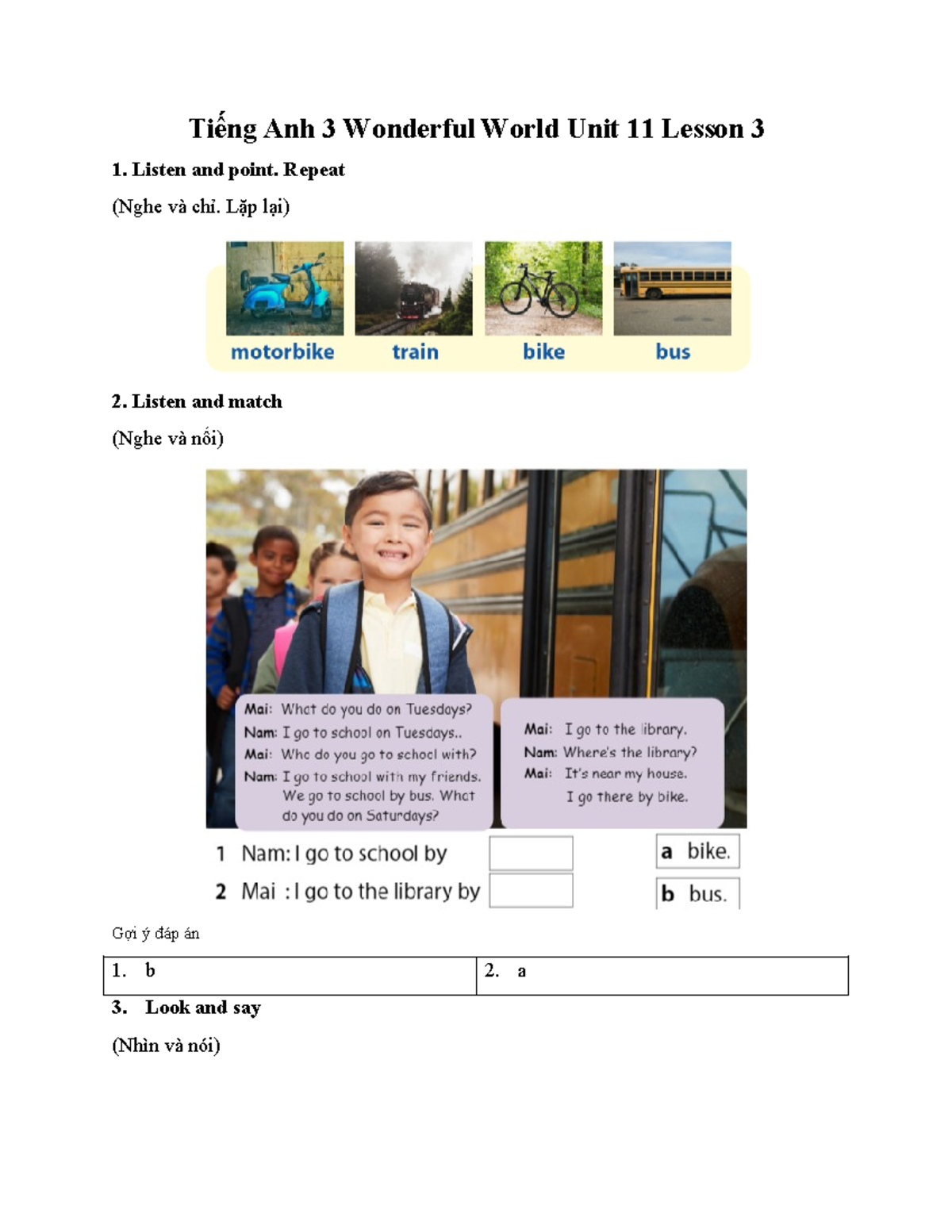 Tieng anh 3 wonderful world unit 11 lesson 3 - Tiếng Anh 3 Wonderful ...