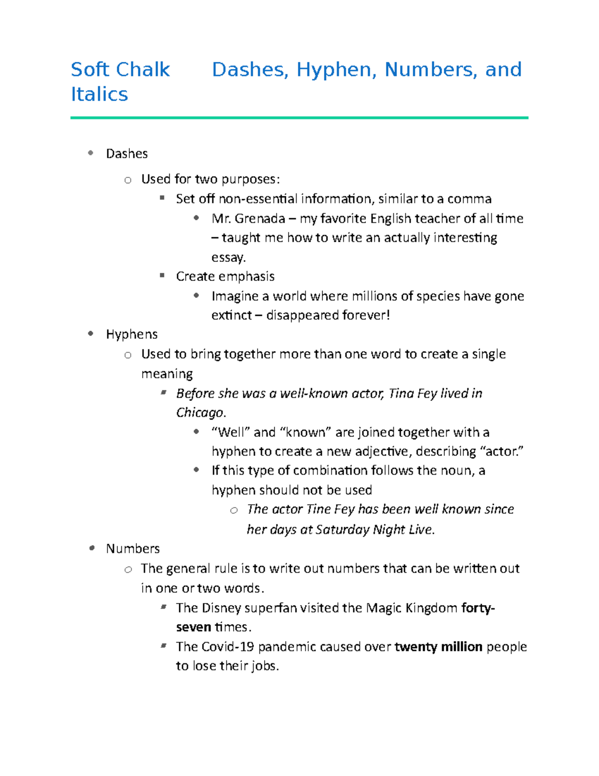 ENG - 101 D.H - Professor Jared Jameson - Soft Chalk Dashes, Hyphen ...