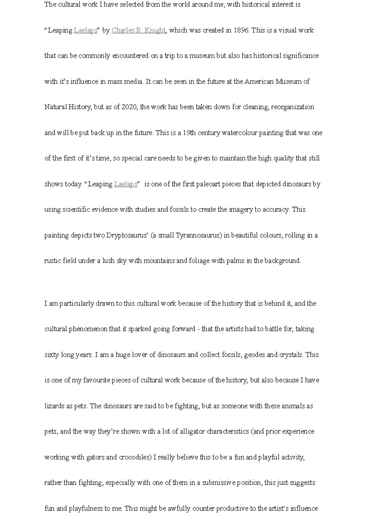 2-1 Cultural Works from the World Around You - The cultural work I have ...