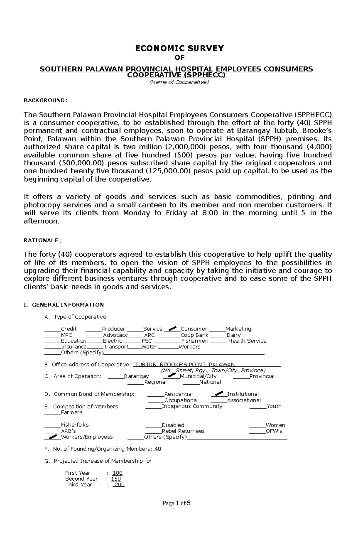 403451240 Economic Survey docx - ECONOMIC SURVEY OF SOUTHERN PALAWAN ...