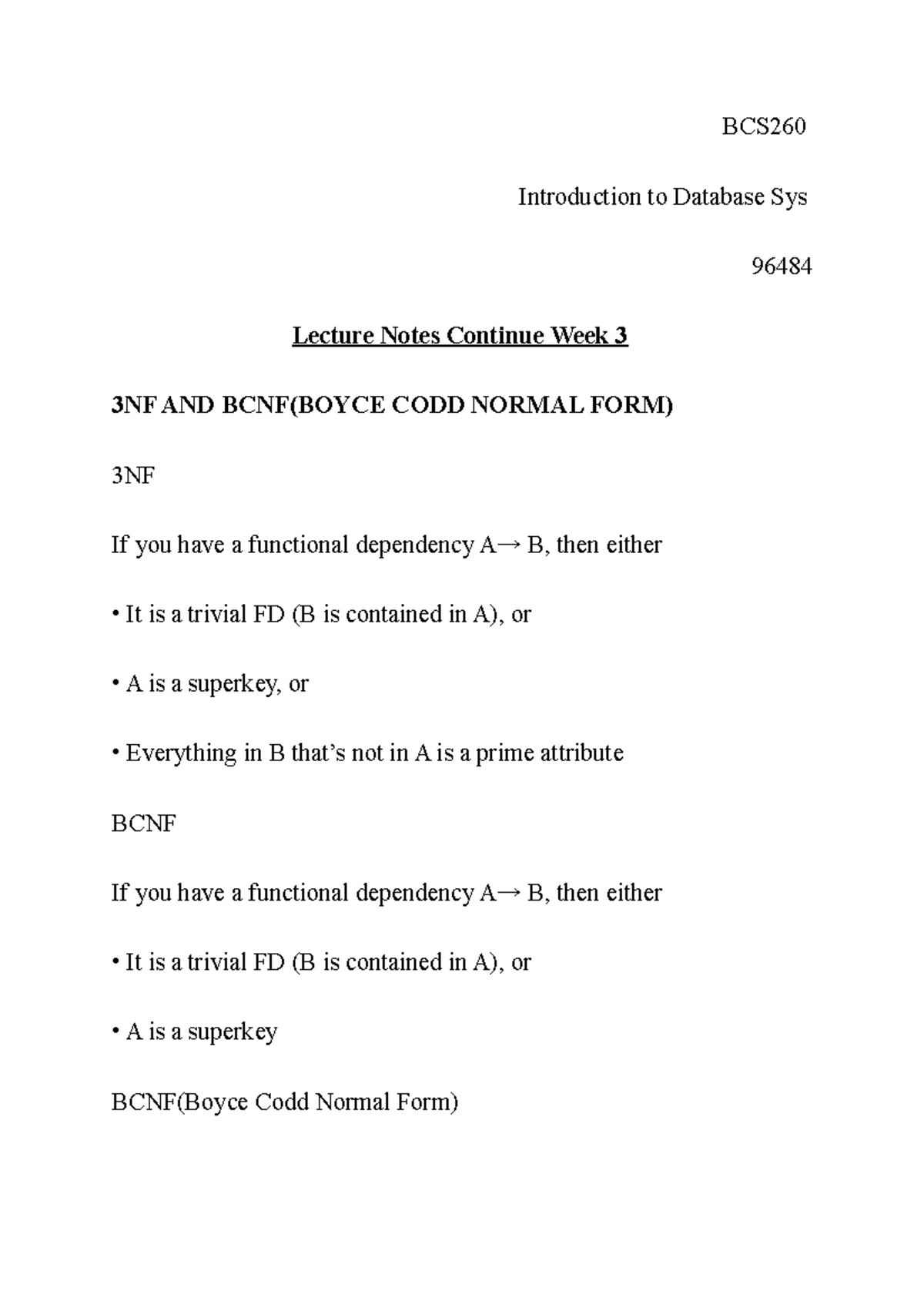 BCS260W3N10 - This is the notes for the week three. - BCS Introduction ...