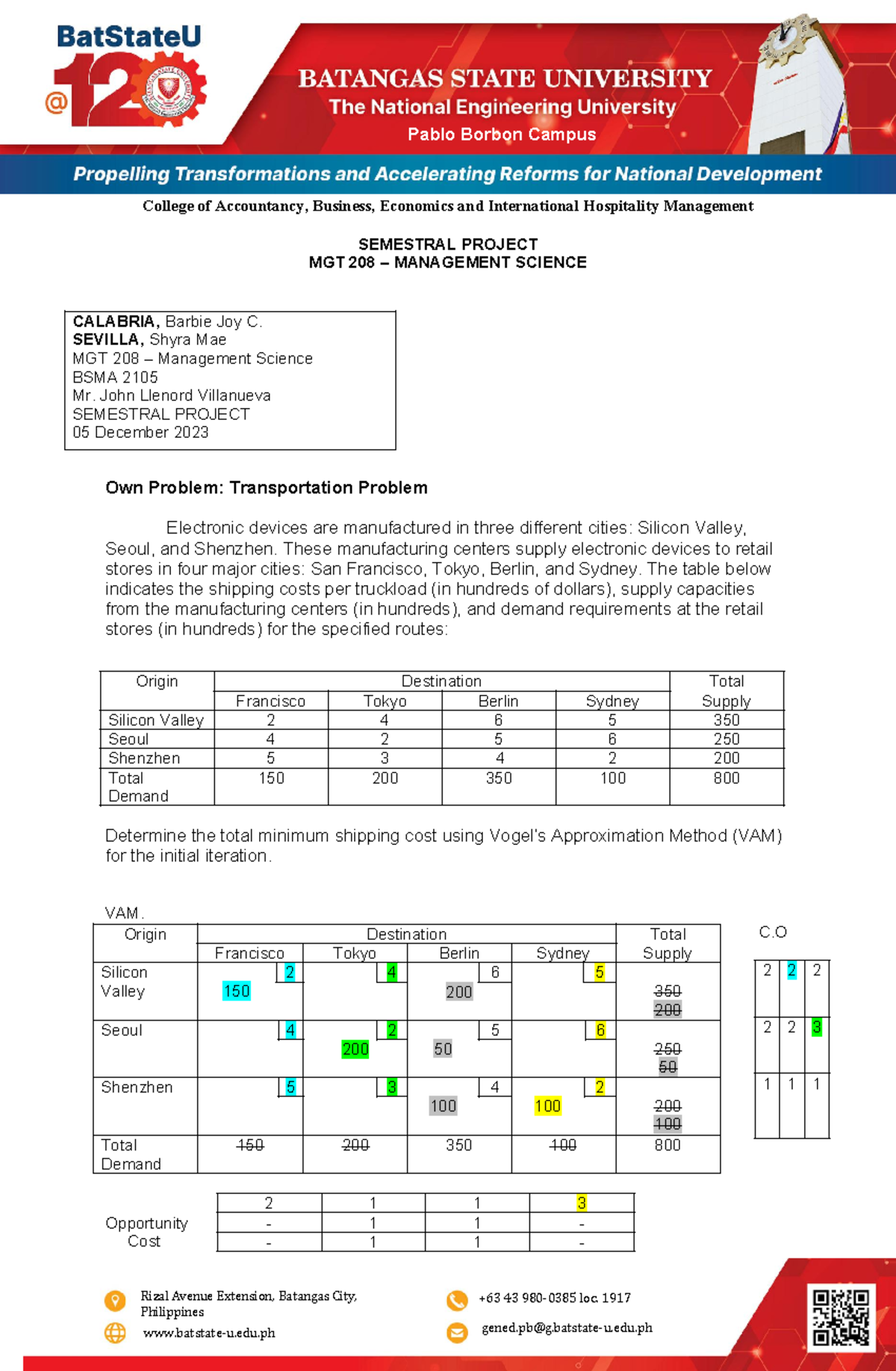 Mansci-Sem-Project - notes - College of Accountancy, Business ...