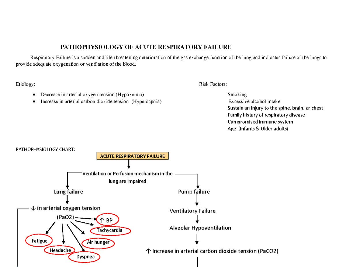 Acute Respiratory Failure - Pathophysiology & NCP - Rivera, Kristene S ...