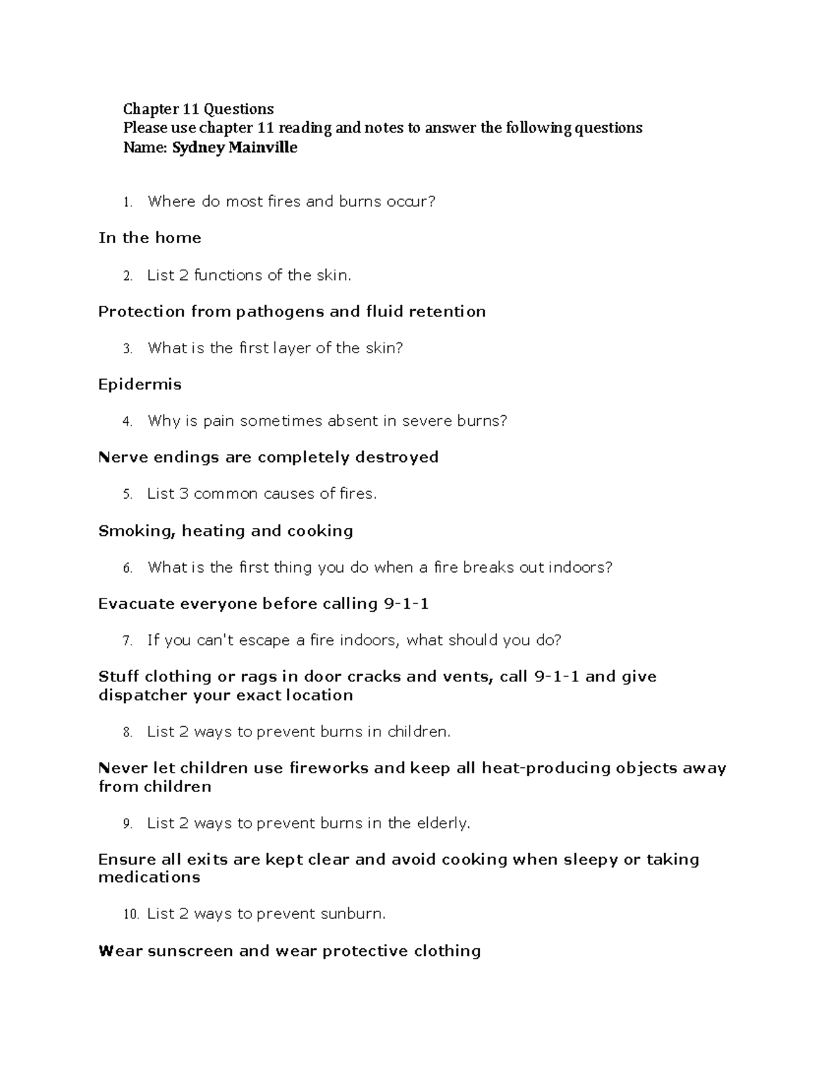 Chapter 11 Questions - Mr. Lauzonis - Chapter 11 Questions Please use ...