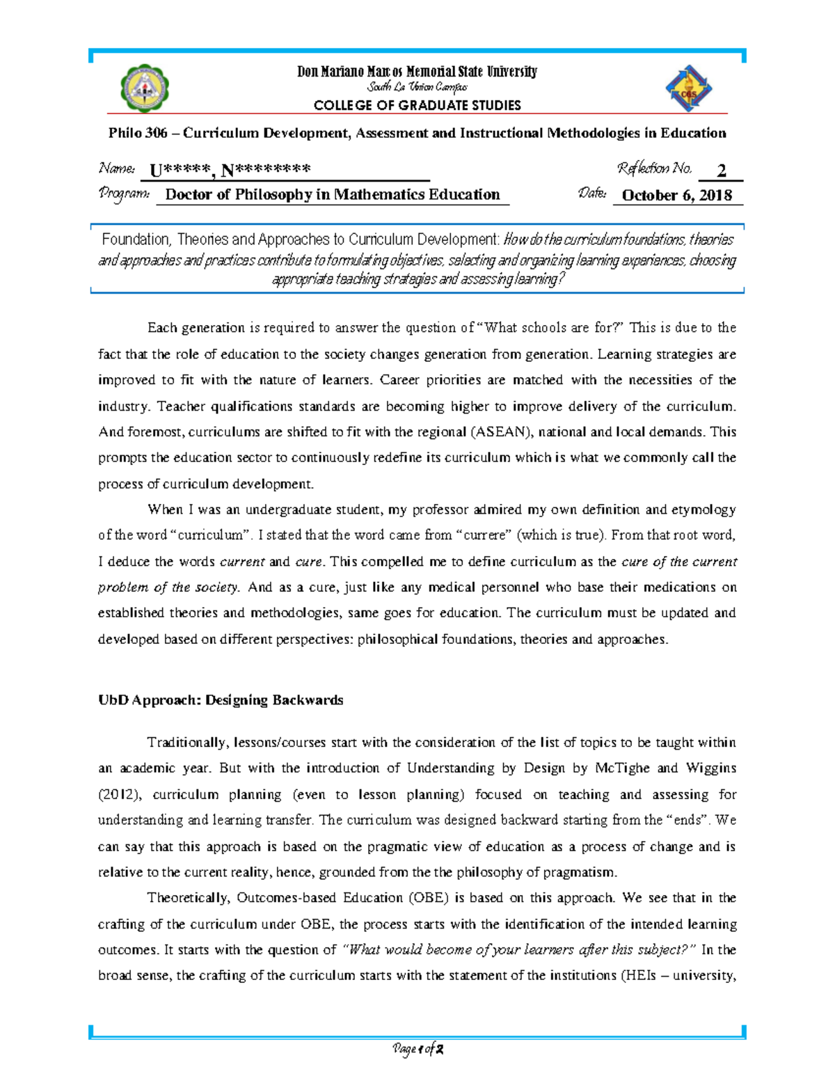 2. Foundation, Theories and Approaches to Curriculum Development - Don ...