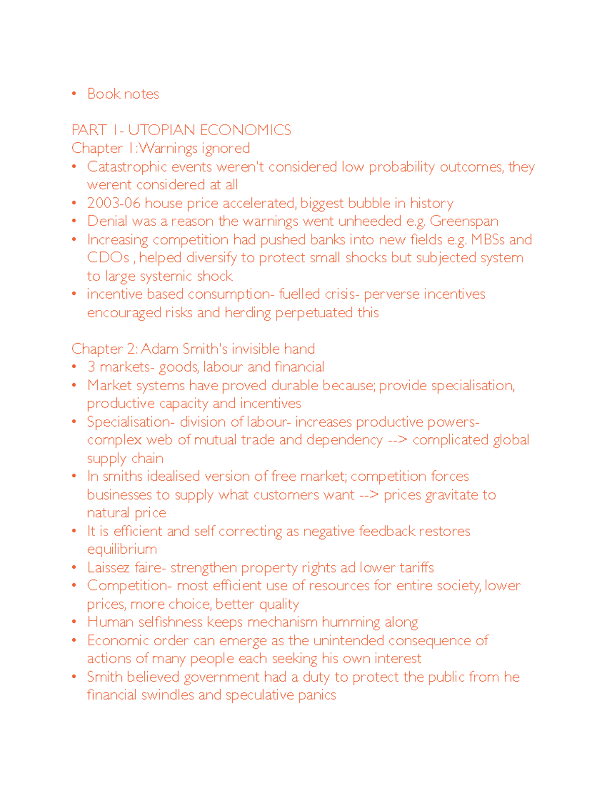 How Markets Fail by Cassidy book notes - Book notes PART 1- UTOPIAN ...