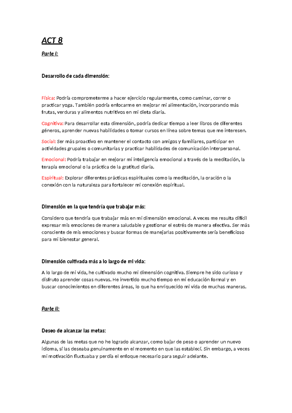 ACT 8 HABI - fdfdsf - ACT 8 Parte I: Desarrollo de cada dimensión ...