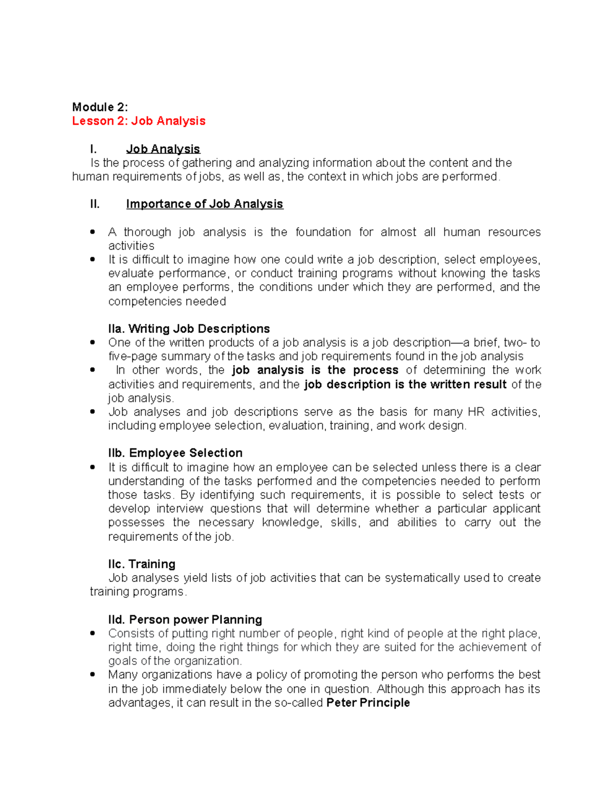 Job-Analysis-and-Job-Evaluation - Module 2: Lesson 2: Job Analysis I. Job Analysis Is the ...