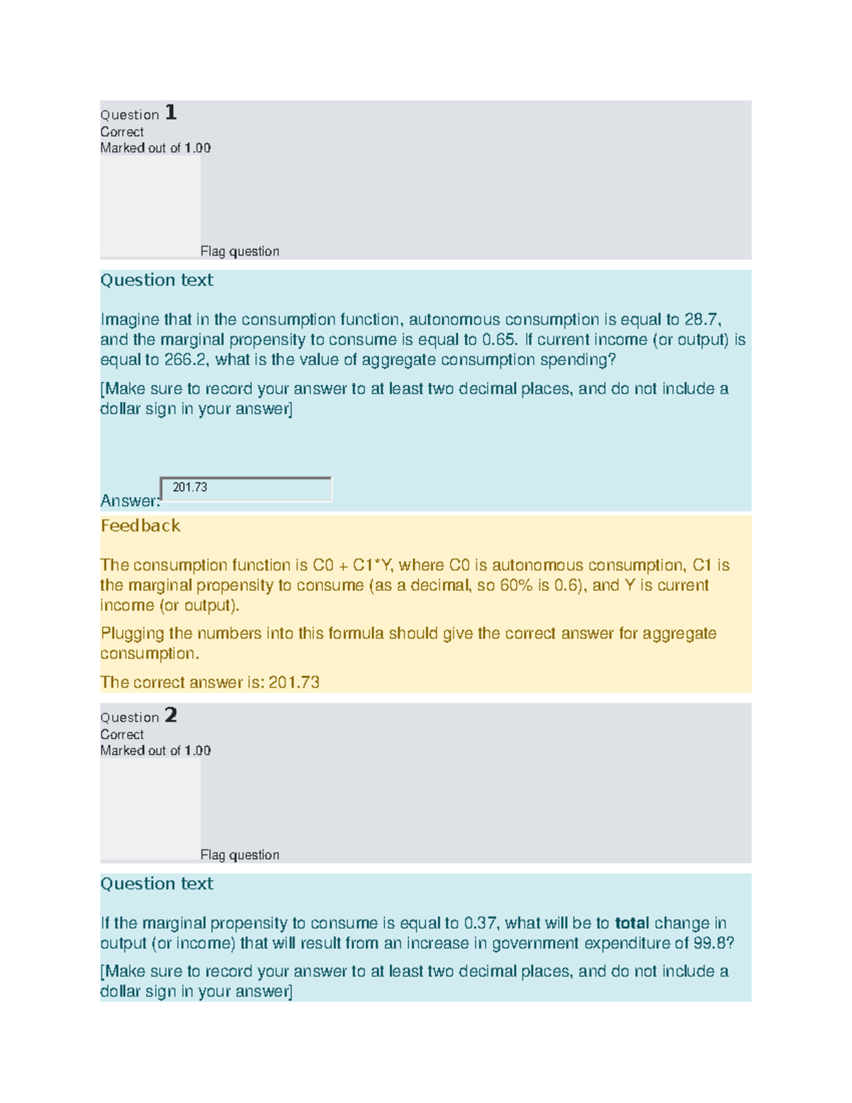 ECONS101 Practice Calculations for Online Test 11 - Question 1 Correct ...