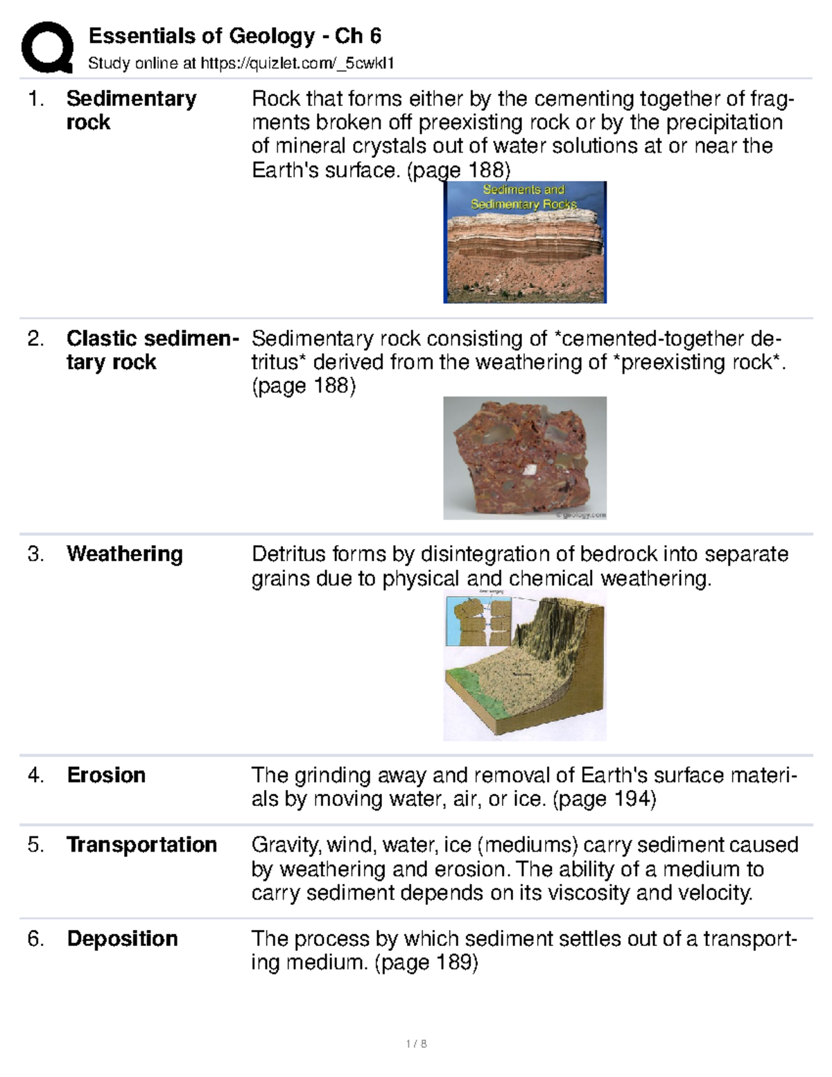 Geology chp 6 - study guide and notes - Study online at quizlet/_5cwkl ...