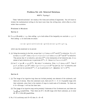 Homework 1 soln - Solution - Problem Set #1: Selected Solutions M367K: Topology I These ...