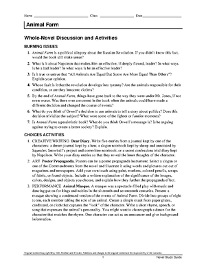 Animal Farm Allegory Graphic Organizer - Name ...