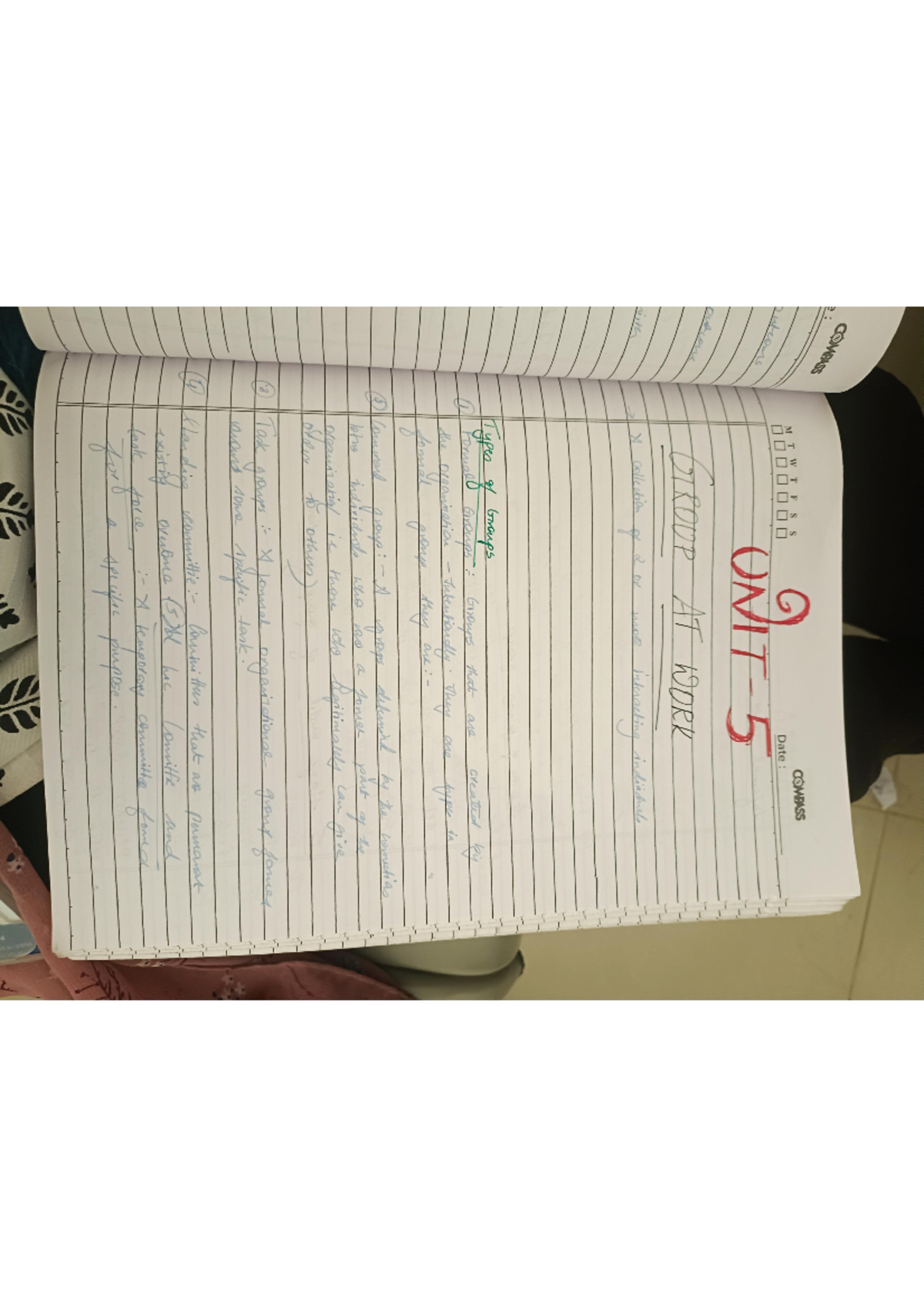 Organizational Behaviour- group - COMPASS NIT Date : 5 GROUP AT WORK X ...