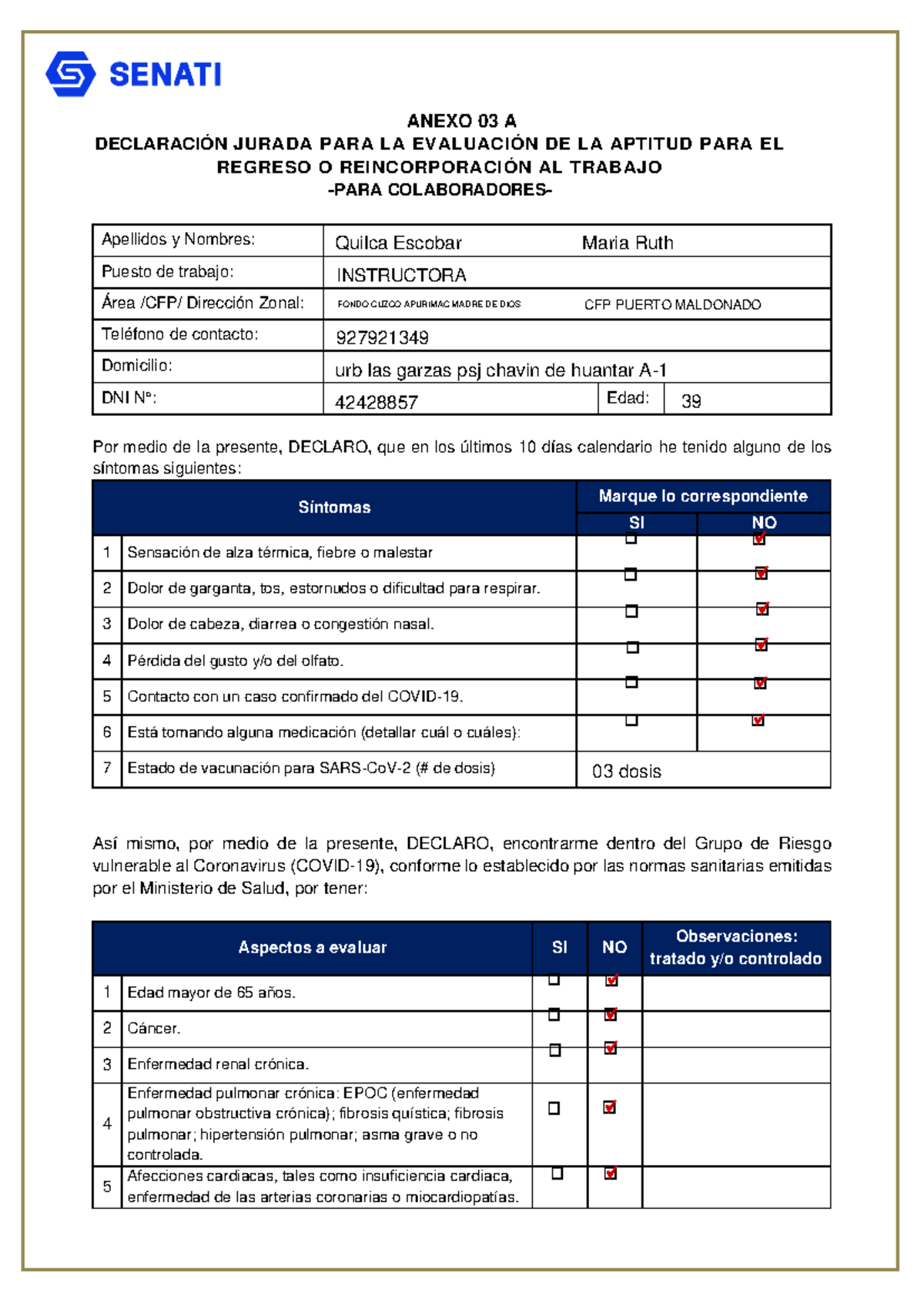 File1 - practice-book - ANEXO 03 A DECLARACIÓN JURADA PARA LA EVALUACIÓN DE LA APTITUD PARA EL ...