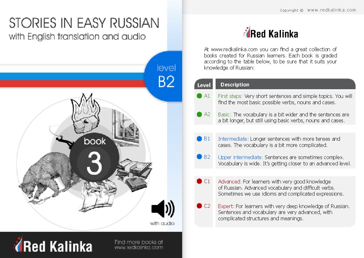 Stories in Russian - Level B2 - Book 3 - Level Description A A B B C C ...