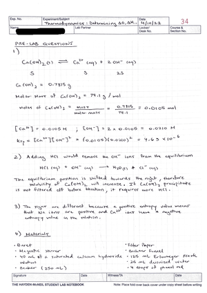 CHEM132 Week 14 Pre-Lab + Post Lab - CHEM132 Week 14 Pre-Lab + Post Lab 1. Write balanced ...