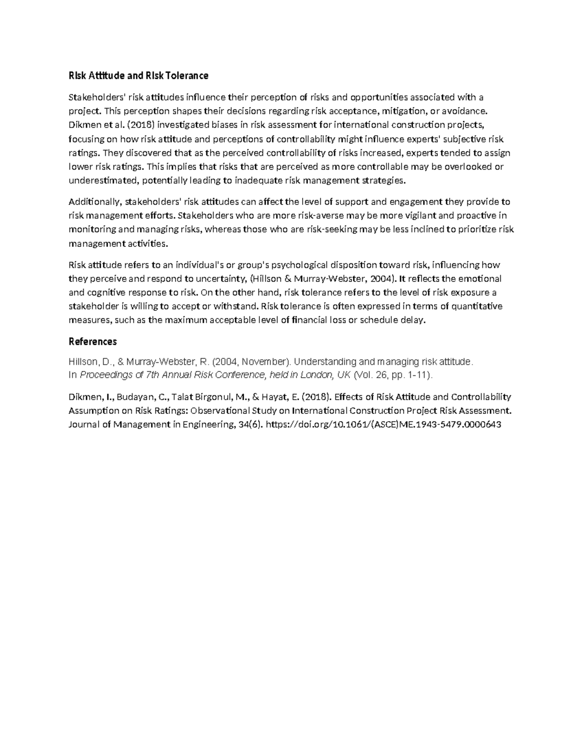 DB2 rist attitude - Risk Attitude and Risk Tolerance Stakeholders' risk attitudes influence ...