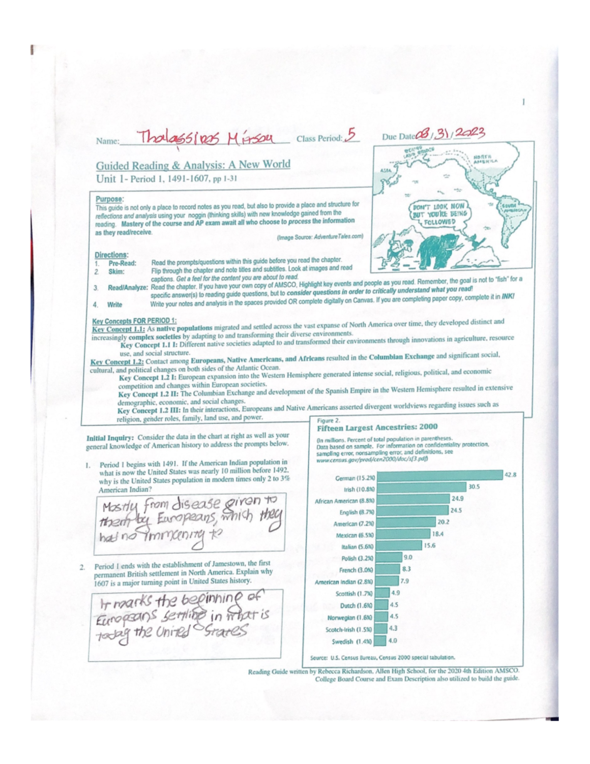 Guided Reading & Analysis A New World - Mastery of the course and AP ...
