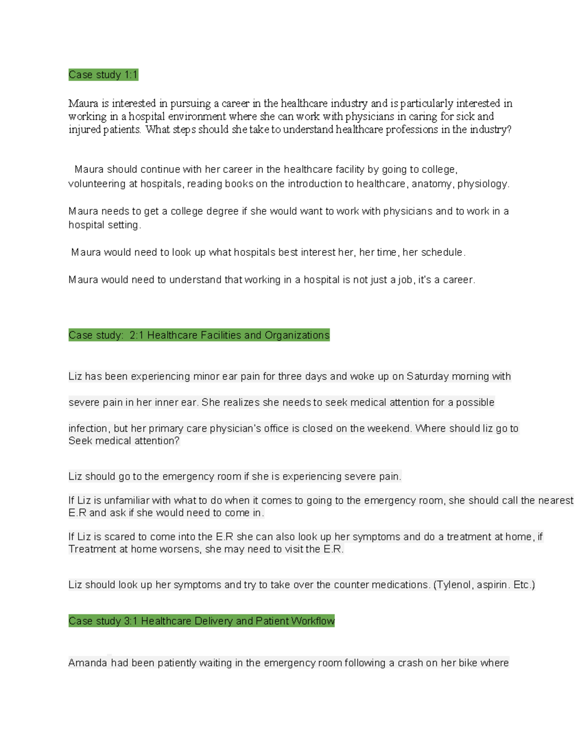 Untitled document - 106 - Case study 1: Maura is interested in pursuing ...