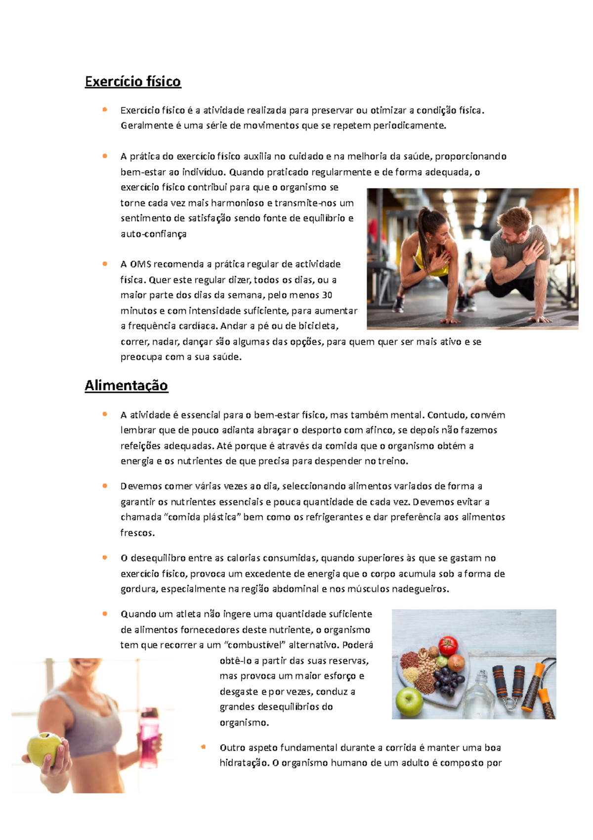 Exercicio fisico - Exercício físico Exercício físico é a atividade ...