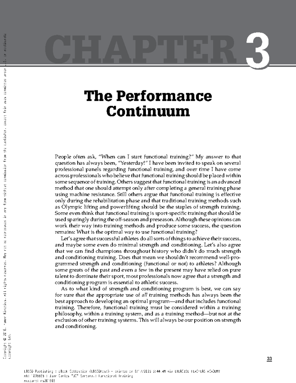 Chapter 3 Santana - 33 CHAPTER 3 The Performance Continuum People often ...