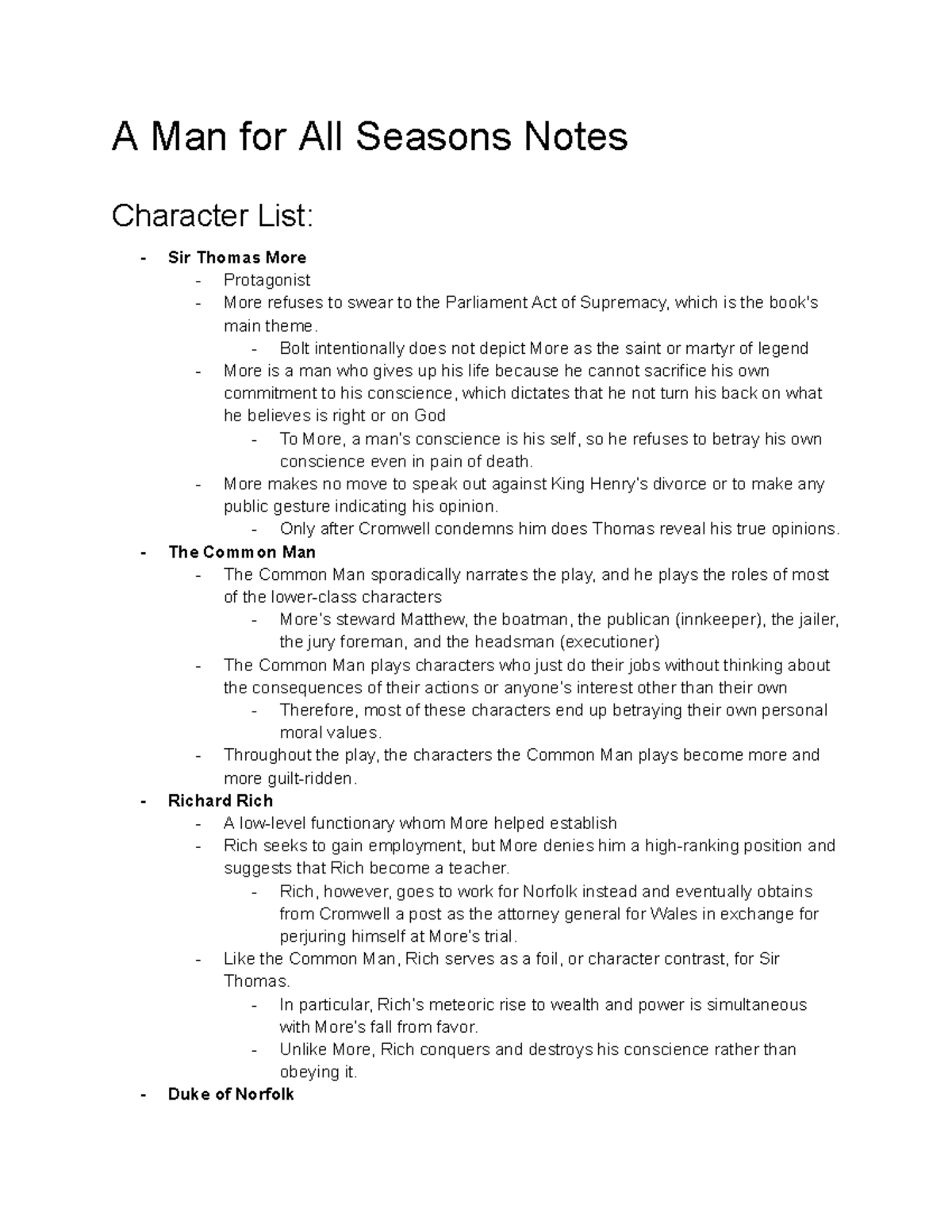 A Man for all Seasons Notes - Google Docs - A Man for All Seasons Notes ...