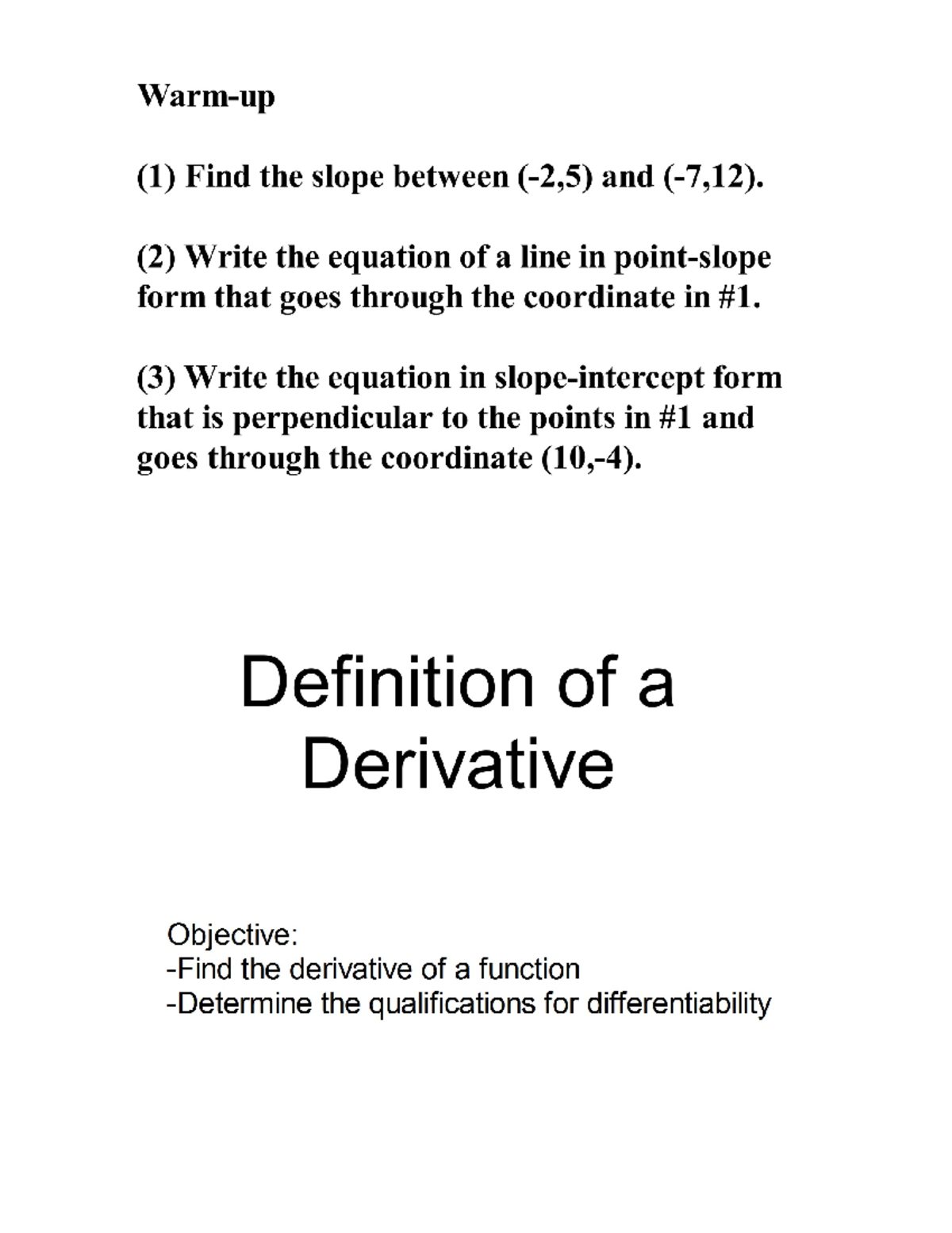 01 definition of derivative - MAT 271 - Studocu