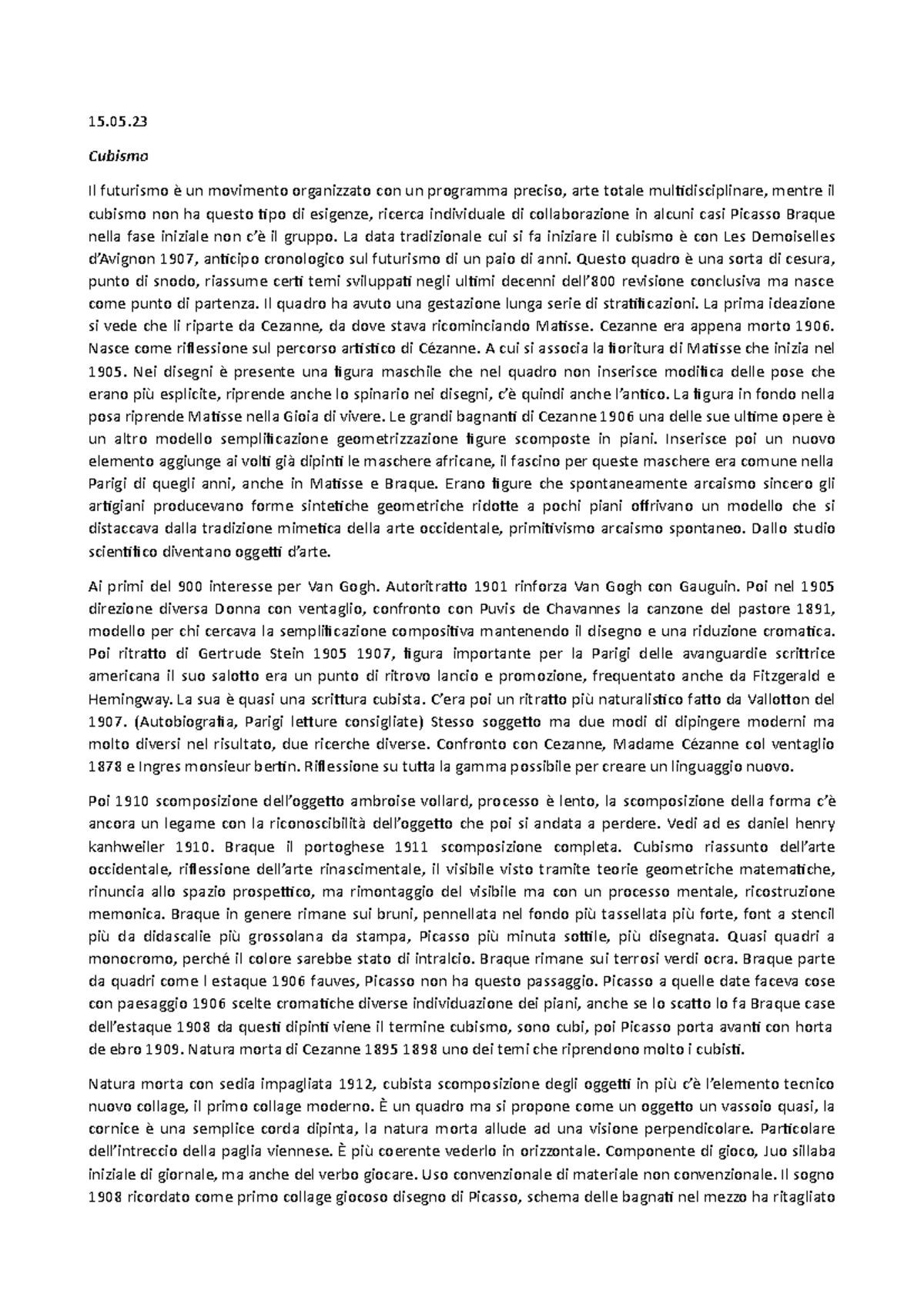 15 16 17 CONT - lezione - 15. Cubismo Il futurismo è un movimento ...