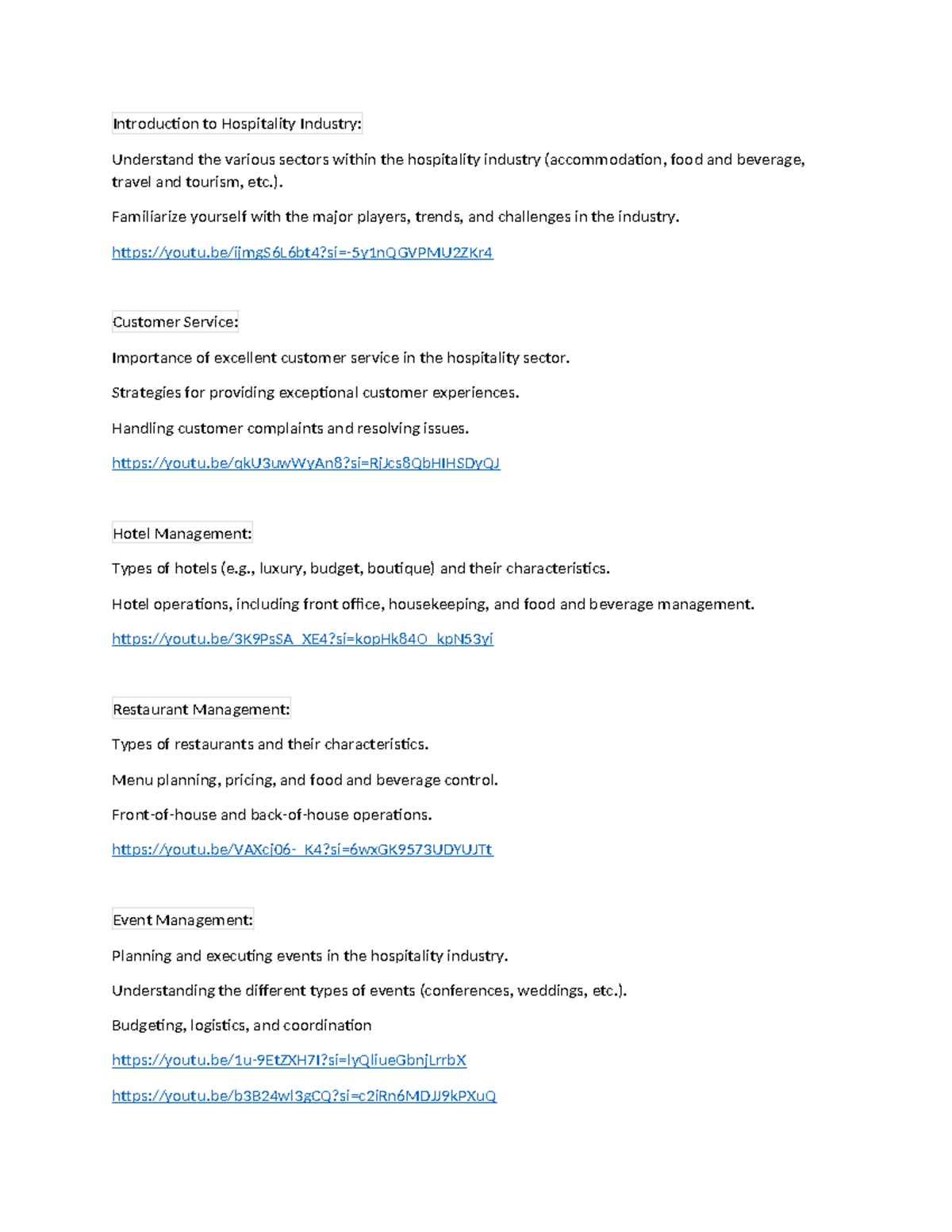 Introduction to Hospitality Industry - Introduction to Hospitality ...