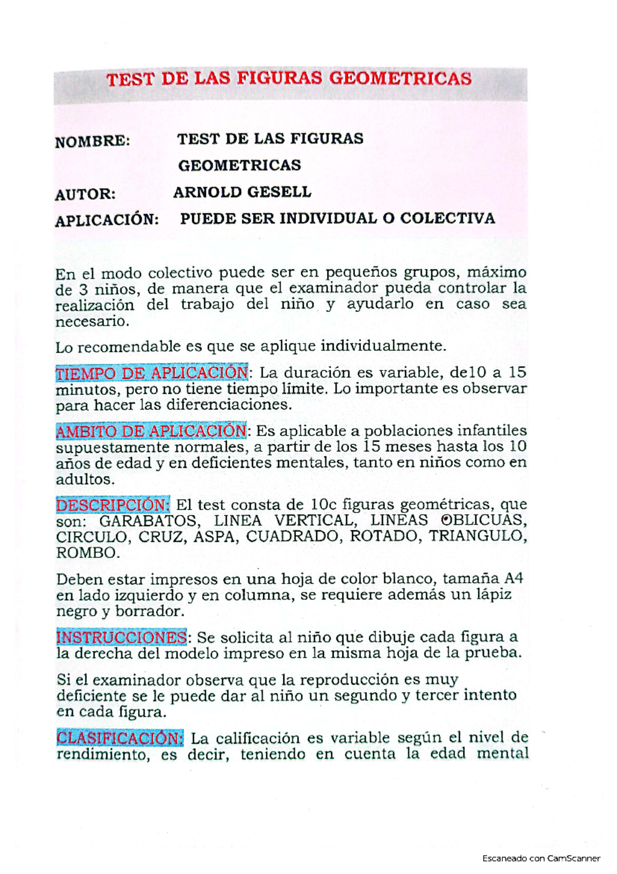 TEST DE GESEL DE FIGURAS GEOMETRICAS (MANUAL) - Psicología del ...