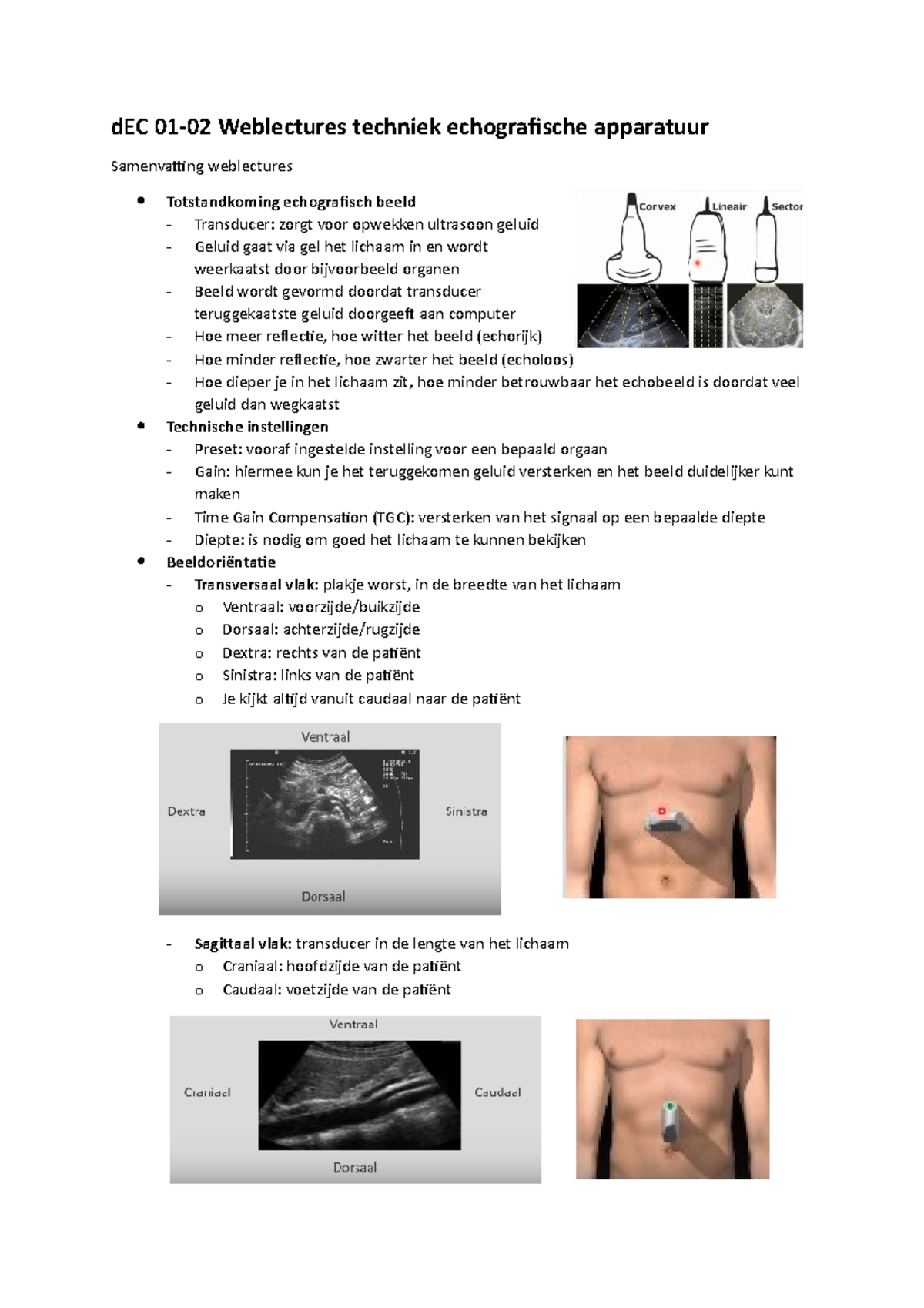 Les 01-02 apparatuur - Echografie - dEC 01-02 Weblectures techniek echografische apparatuur ...