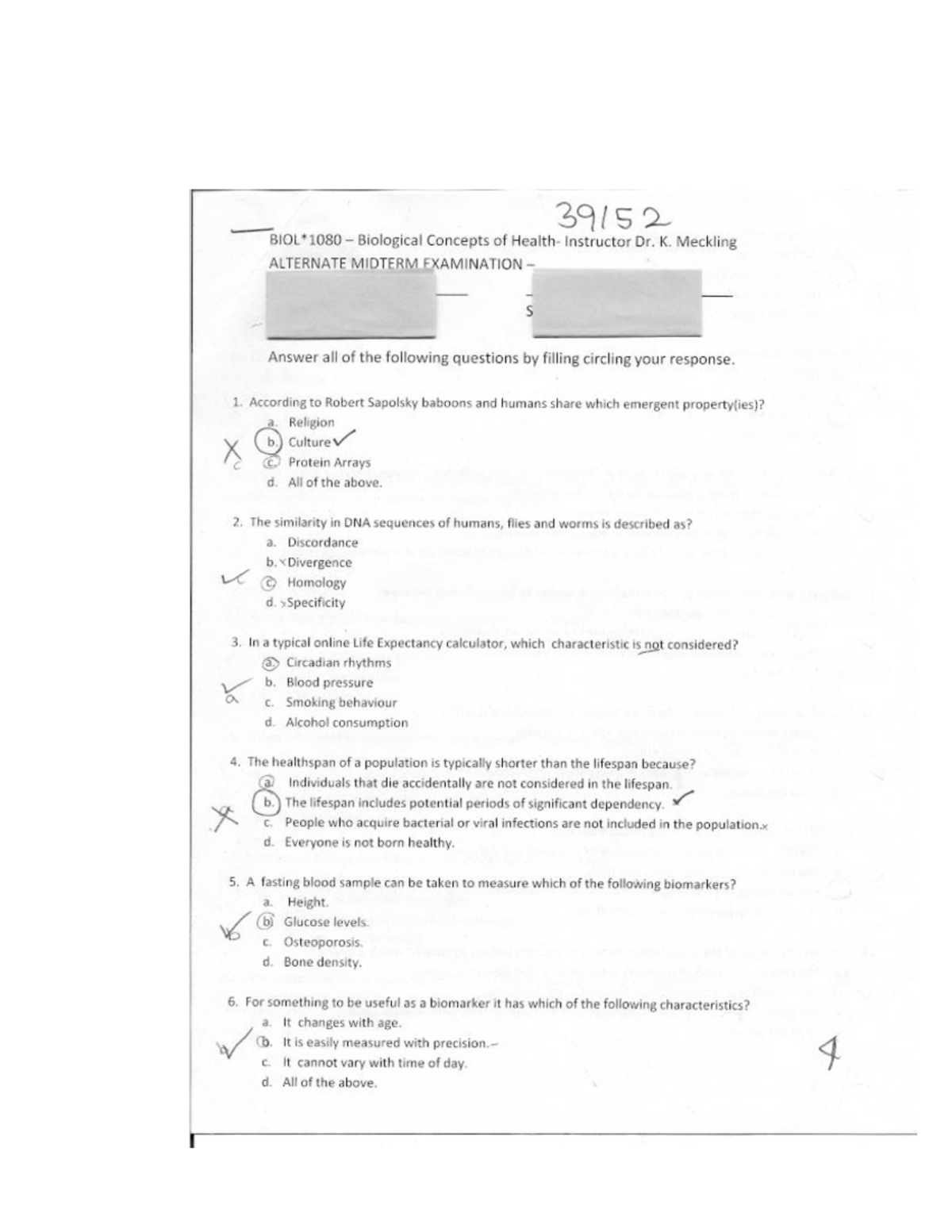 Exam 2014, questions and answers - BIOL1080 - Studocu