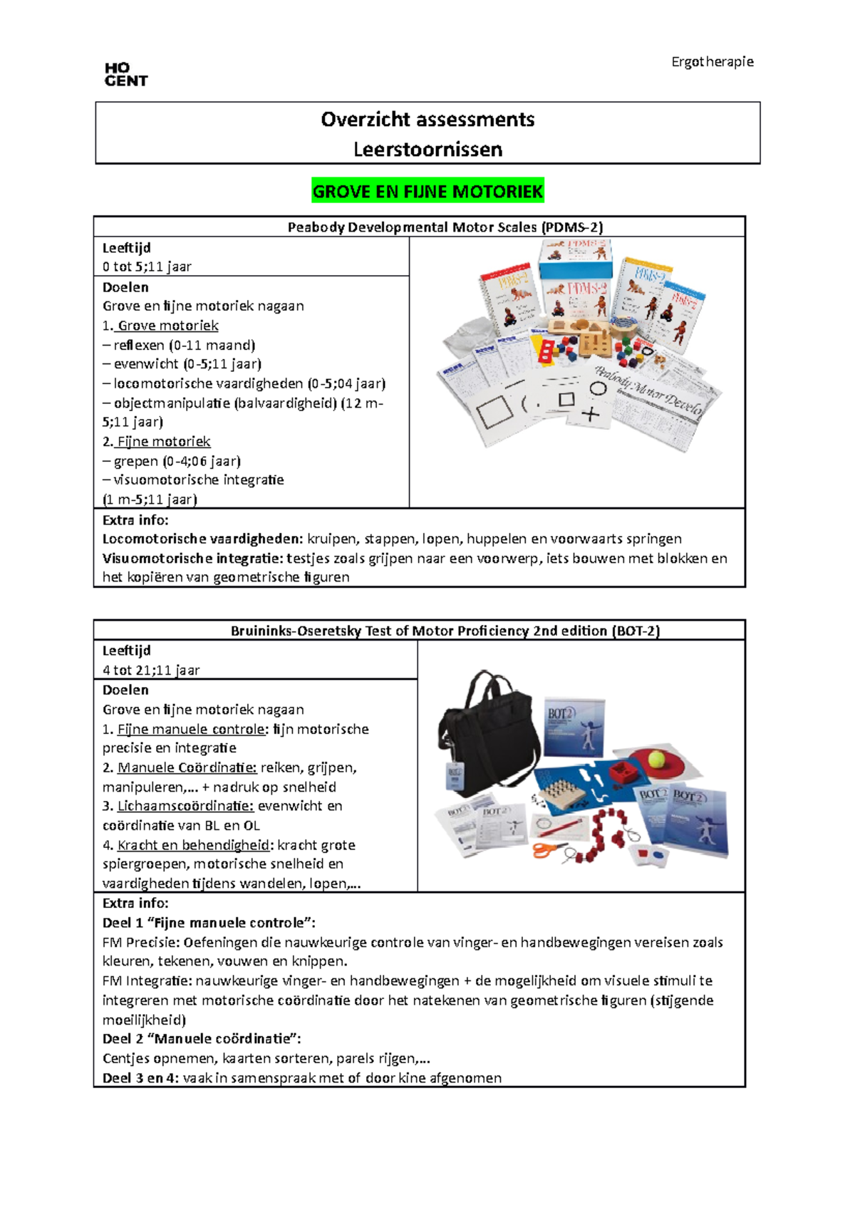 Invuldocument assessments leerstoornissen - Diagnostisch handelen ...