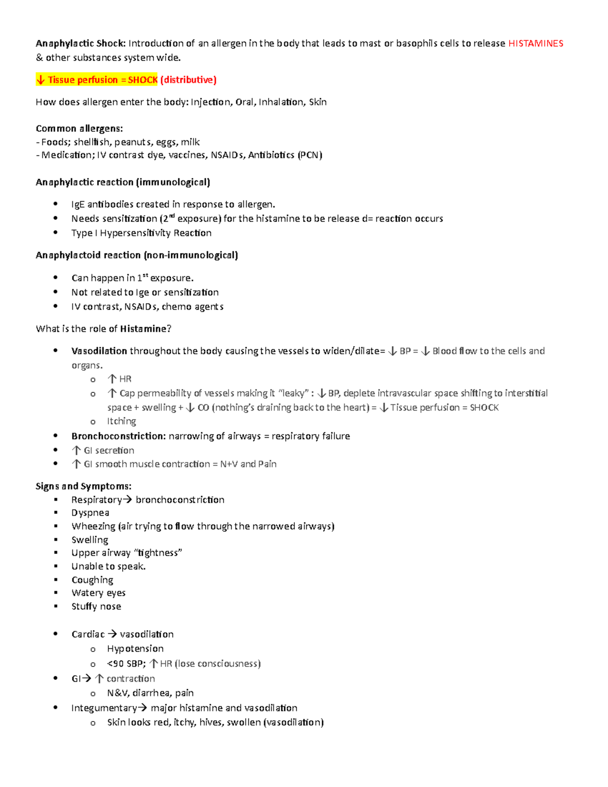 Anaphylaxis - Slide summary - Anaphylactic Shock: Introduction of an ...