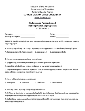 Es P10 Q2 Mod1 Ang Pagkukusa sa Makataong Kilos V3 - CO_Q2_Edukasyon sa Pagpapakatao 10_ Modyul ...