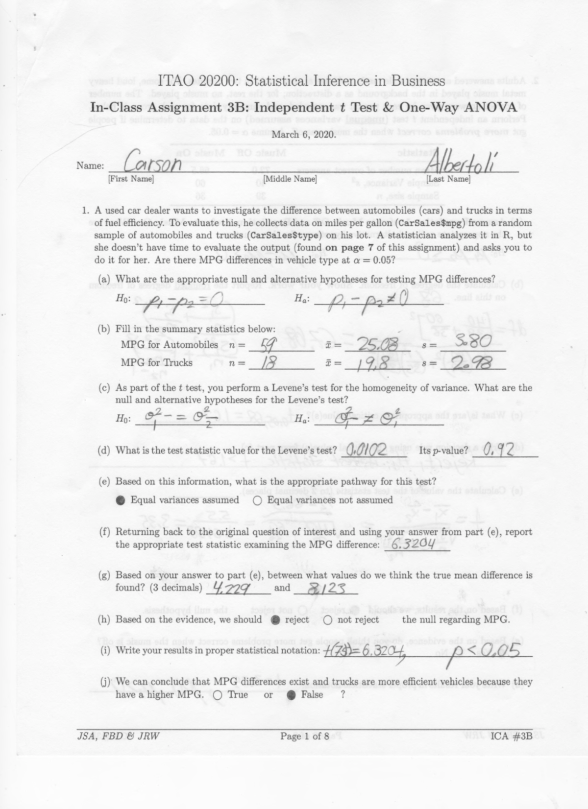 In-Class Assignment Submission - ITAO 20200 - Studocu