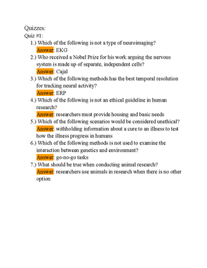 Chapter #3 quiz - Practice quiz and answer for biopsychology - Chapter #3 quiz: Neurons differ ...