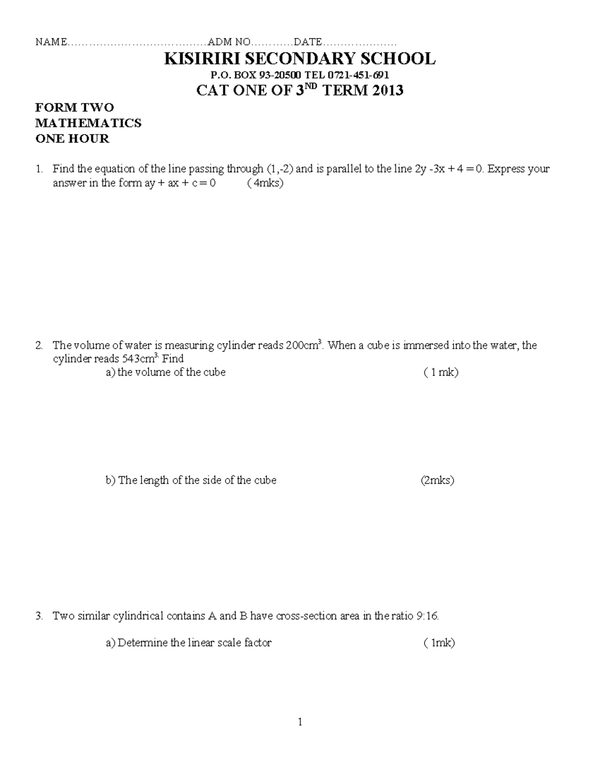 Math 16th - basic math - NAME ...