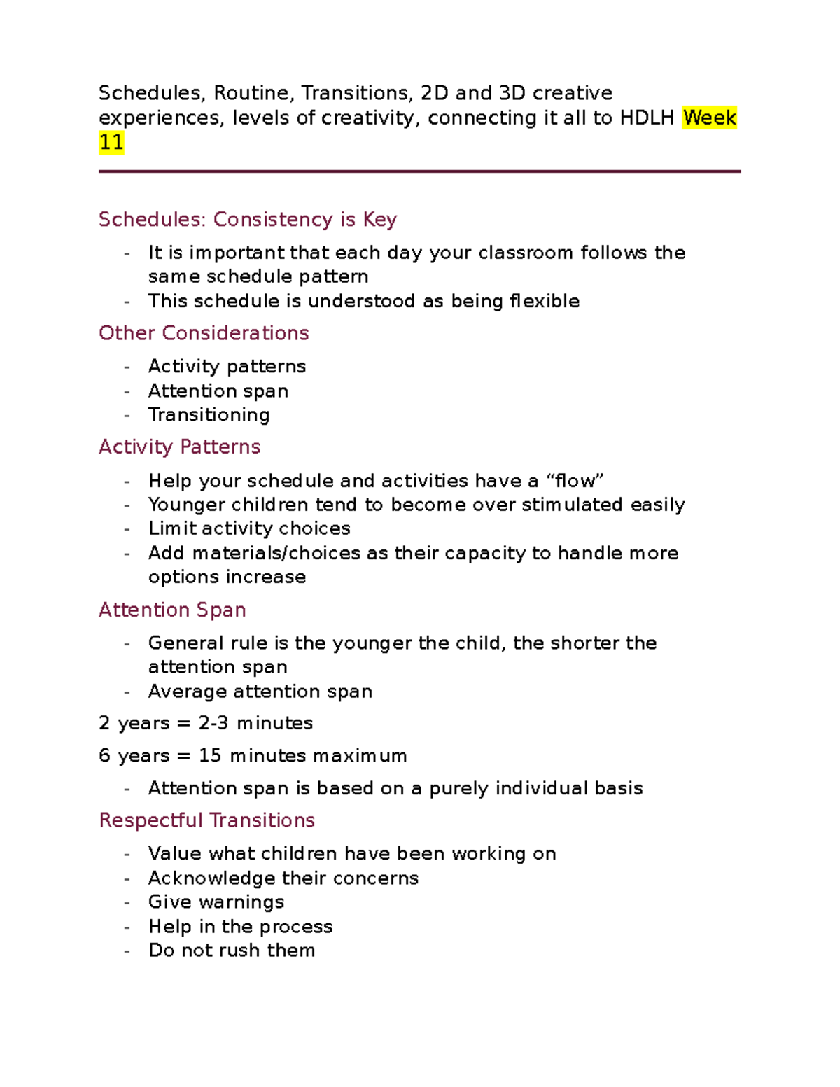 Schedules etc Week 11 - Schedules, Routine, Transitions, 2D and 3D ...