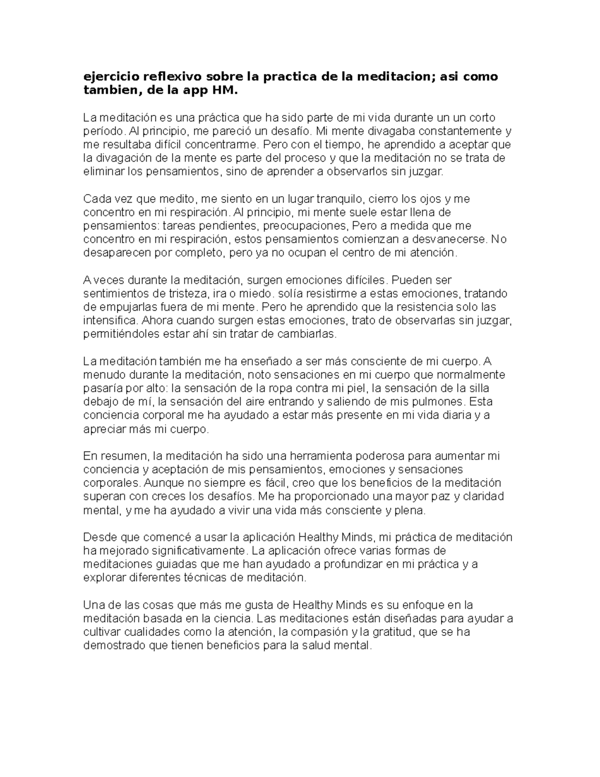 HM - esssds - ejercicio reflexivo sobre la practica de la meditacion ...