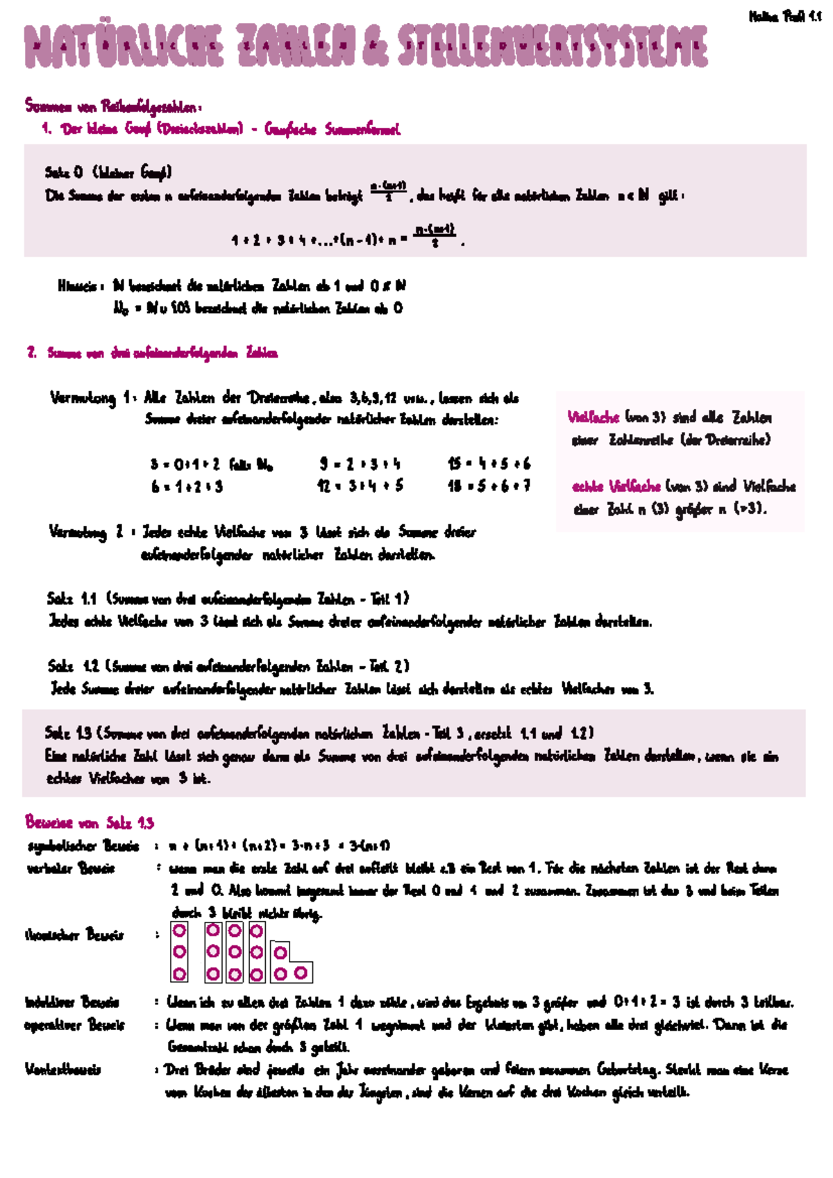 1 Natürliche Zahlen und Stellenwertsysteme - Mathe Profi 1. 1 NAT RLICHE ZAHLEN A STELLEN - Studocu