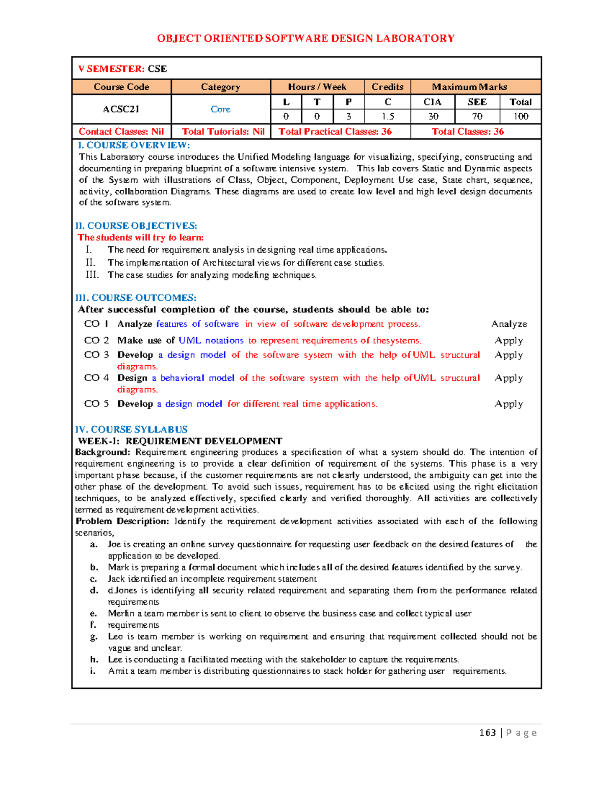 Object Oriented Software Design Laboratory Object Oriented Software Design Laboratory V