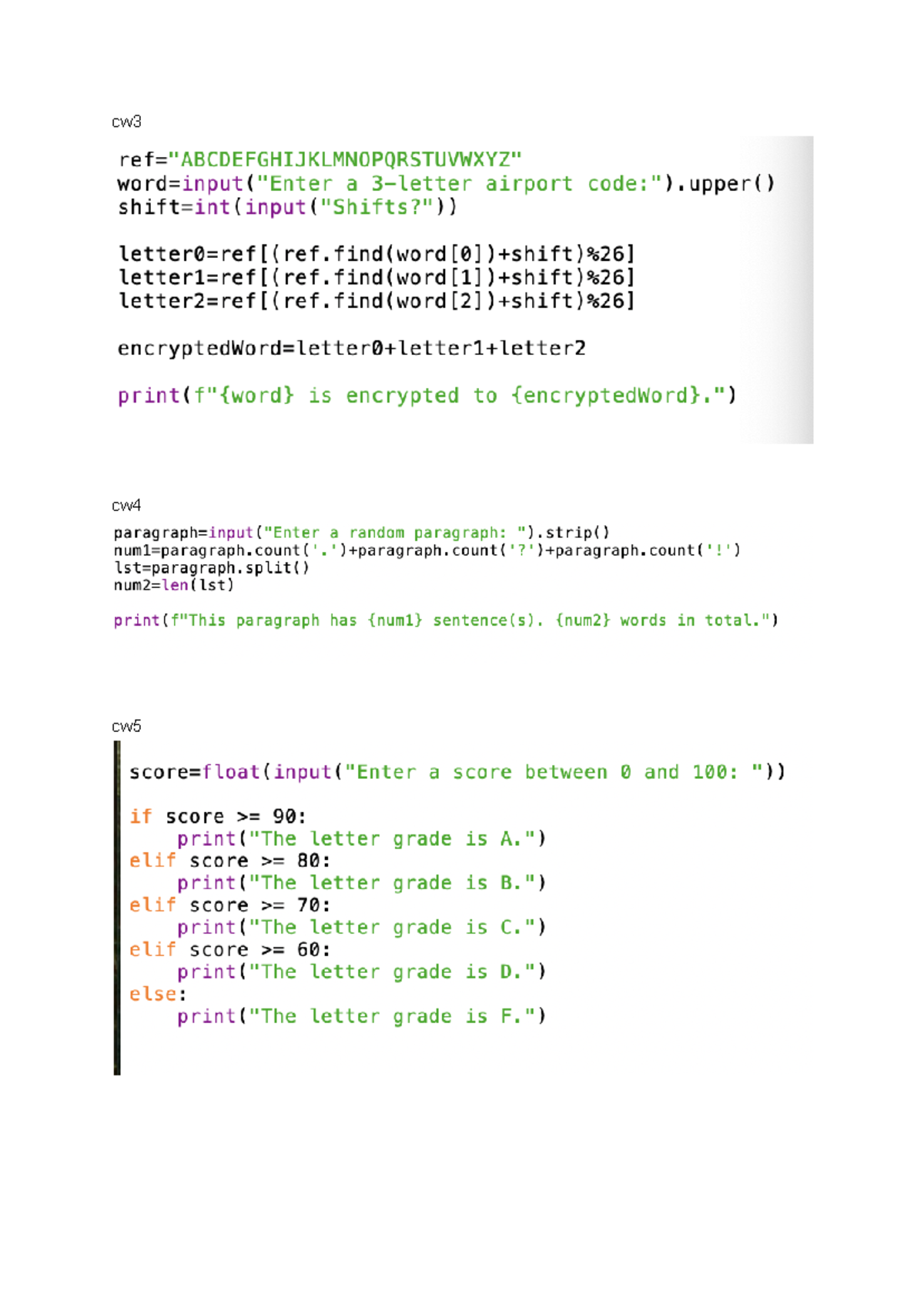 CB2240 cw3,4,5 - cw3 ref="ABCDEFGHIJKLMNOPQRSTUVWXYZ word=input("Enter ...