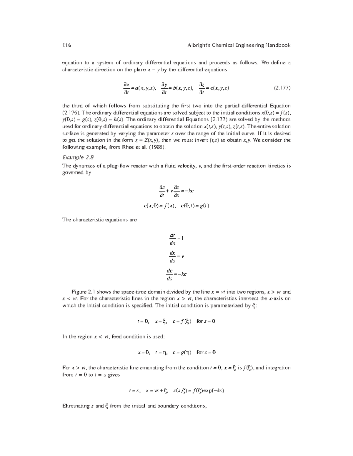 Albright's Chemical Engineering - We define a characteristic direction ...