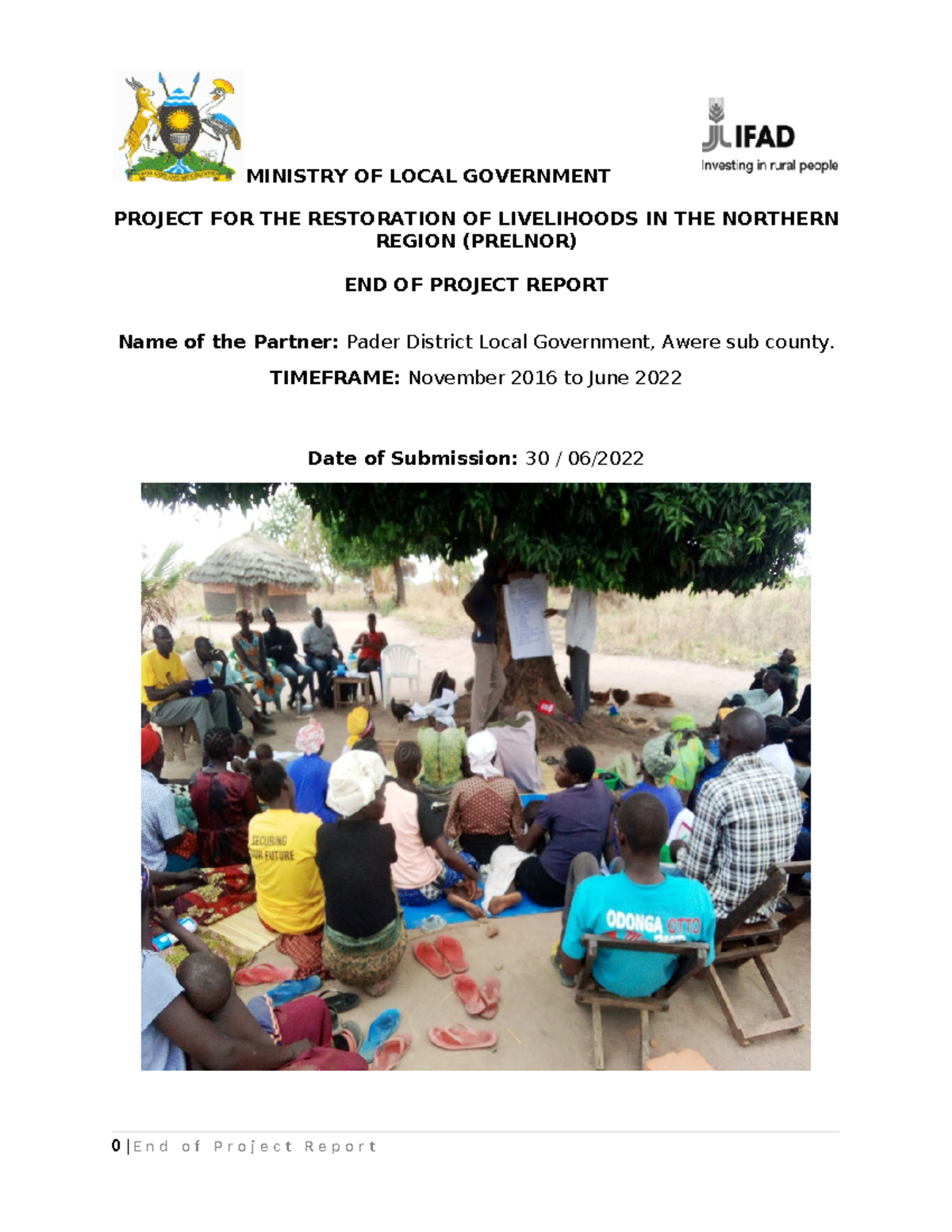 End of project report Awere-1 - MINISTRY OF LOCAL GOVERNMENT PROJECT ...