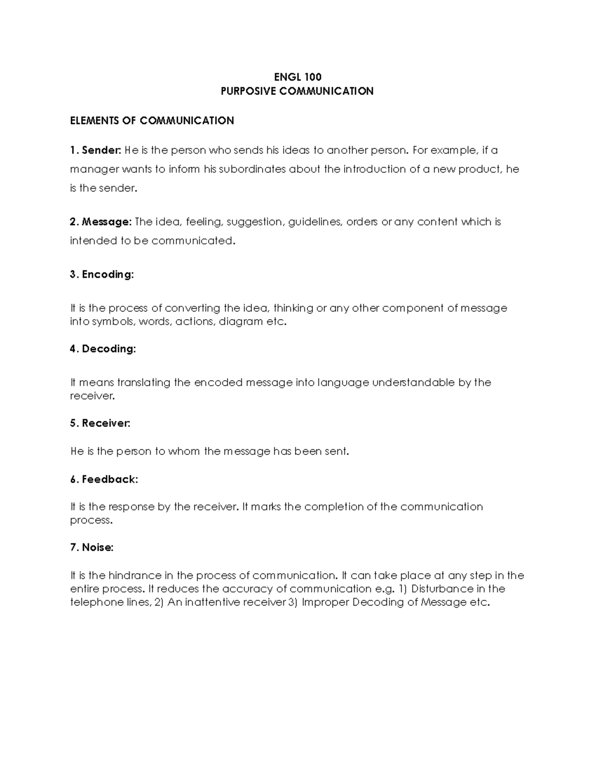 Communication Elements Process Principles (2) (1)-1 - ENGL 100 ...