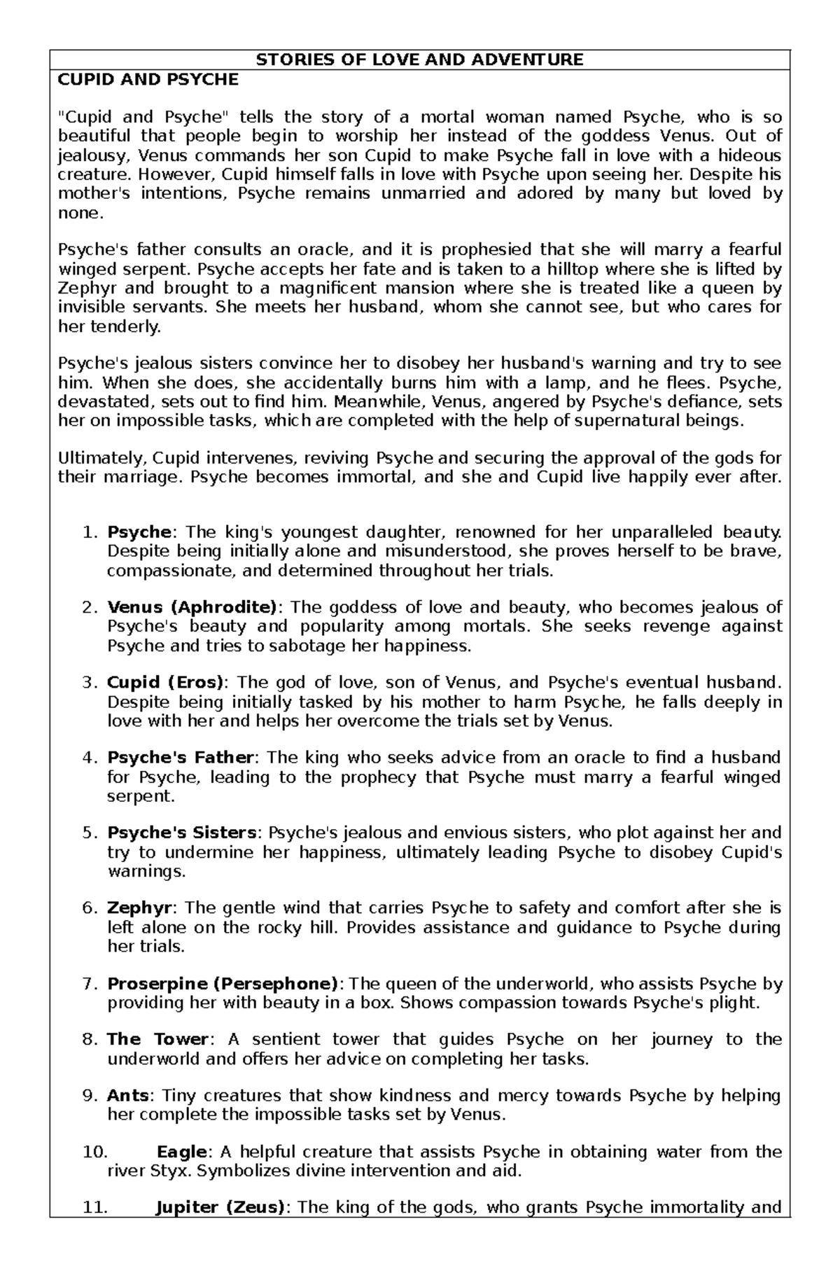 Study Guide AND Reviewer OF Stories-OF-LOVE-AND- Adventure - STORIES OF ...