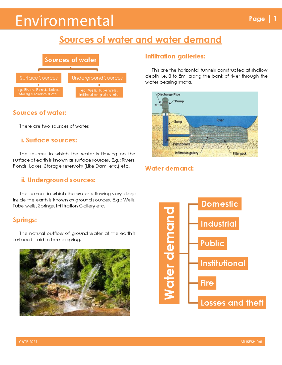 Environmental Engineering 1 - Environmental Engineering Sources of ...