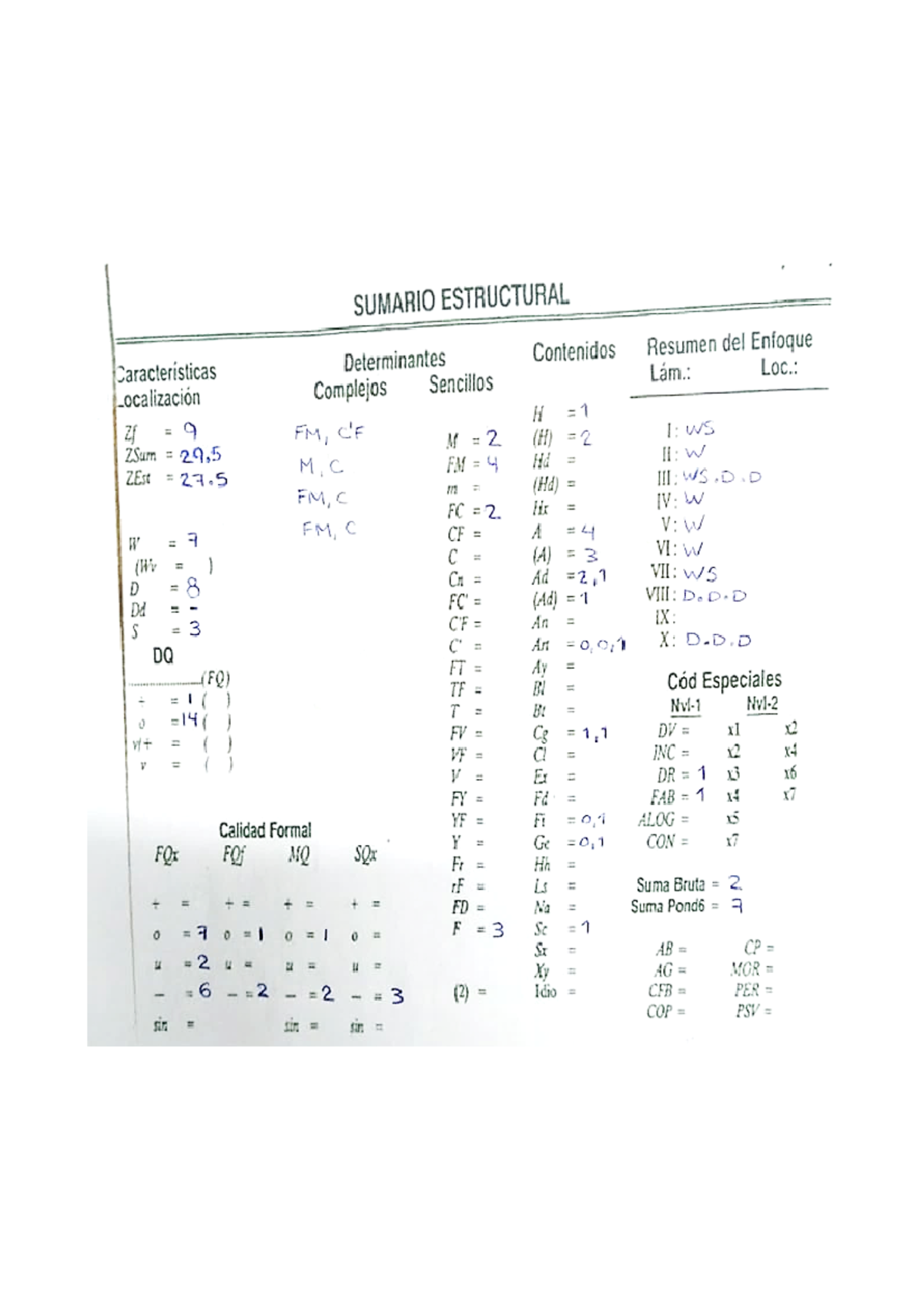 Sumario Estructural ROSA - PROPORCIONES, PORCENTAJES Y DERIVACIONES m= V= Y= Índice de - Studocu